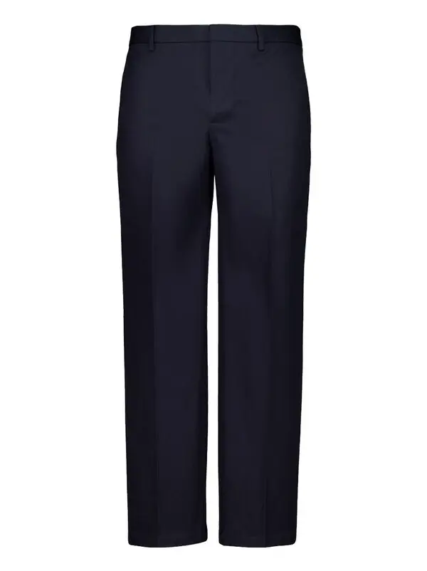 Gucci Cotton Twill Trousers With Web Detail - Blue