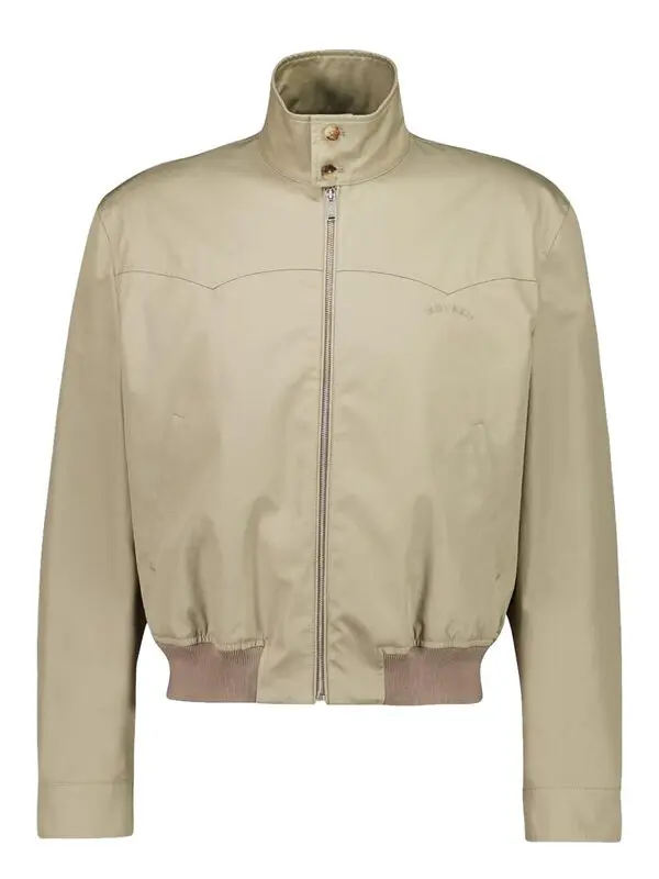 Alexander McQueen Cropped Harrington Cotton Jacket - Beige