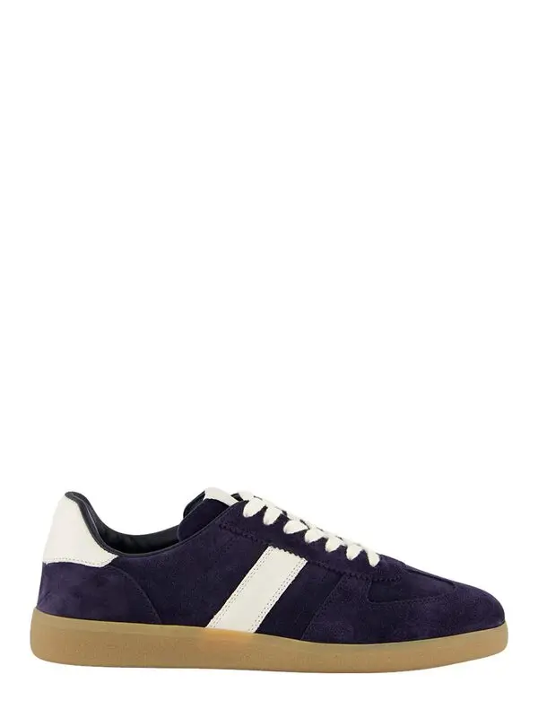 TOM FORD Deep Navy Suede Low-top Sneakers - Blue