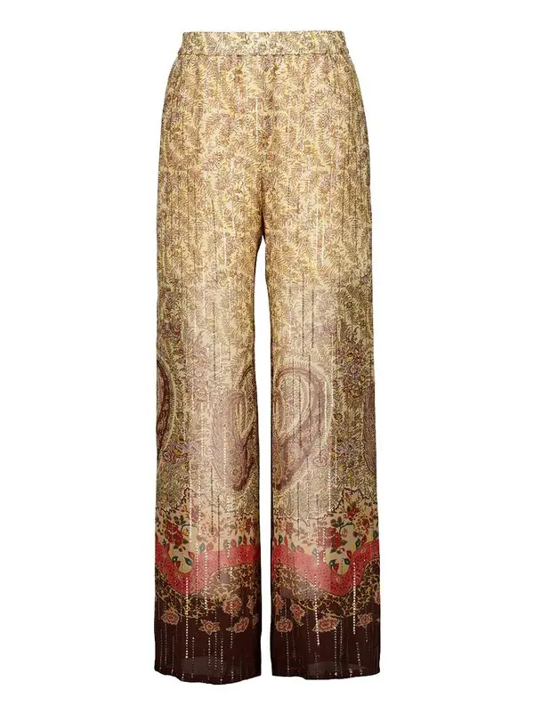 Valentino Garavani Pekin Voyage Paisley Silk Trousers - Multicolour