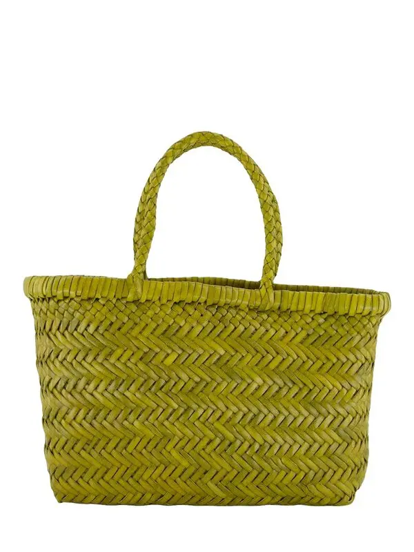 Dragon Diffusion Bamboo Mini Flat Gora Leather Tote - Green