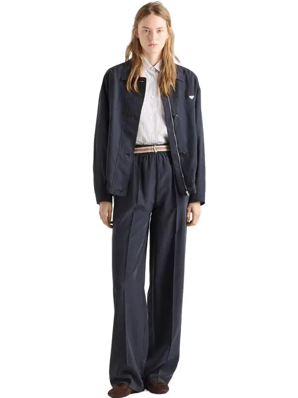 Prada Straight-fit Silk Pants - Blue