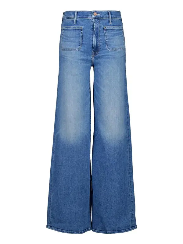 MOTHER Wide-leg High-waisted Jeans - Blue