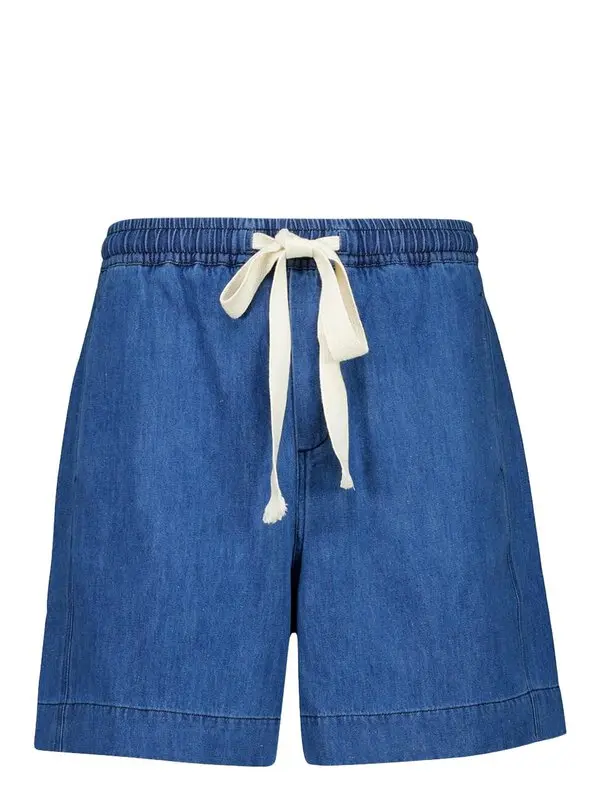 Commas Walk Denim Cotton Shorts - Blue
