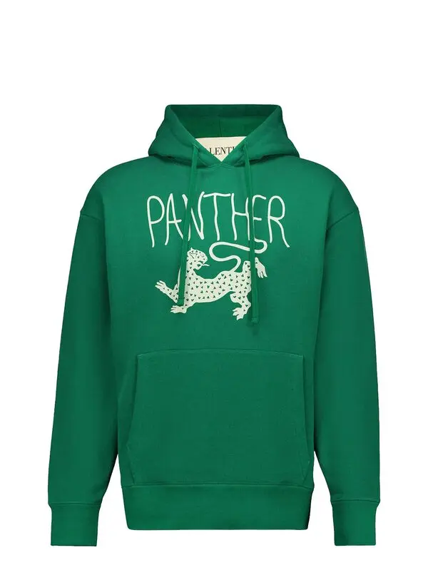 Valentino Garavani Forest Panther Hooded Sweatshirt - Green