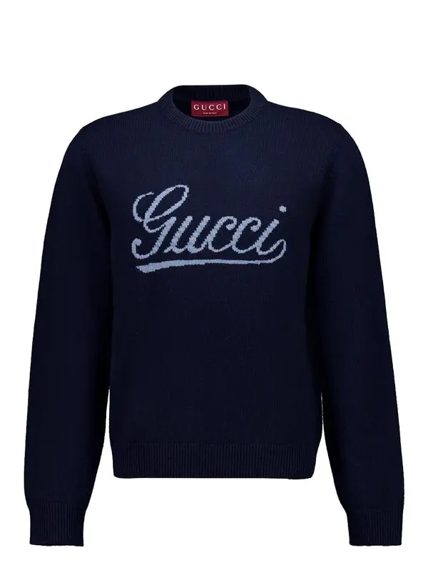 Gucci Logo Knit Jumper - Blue