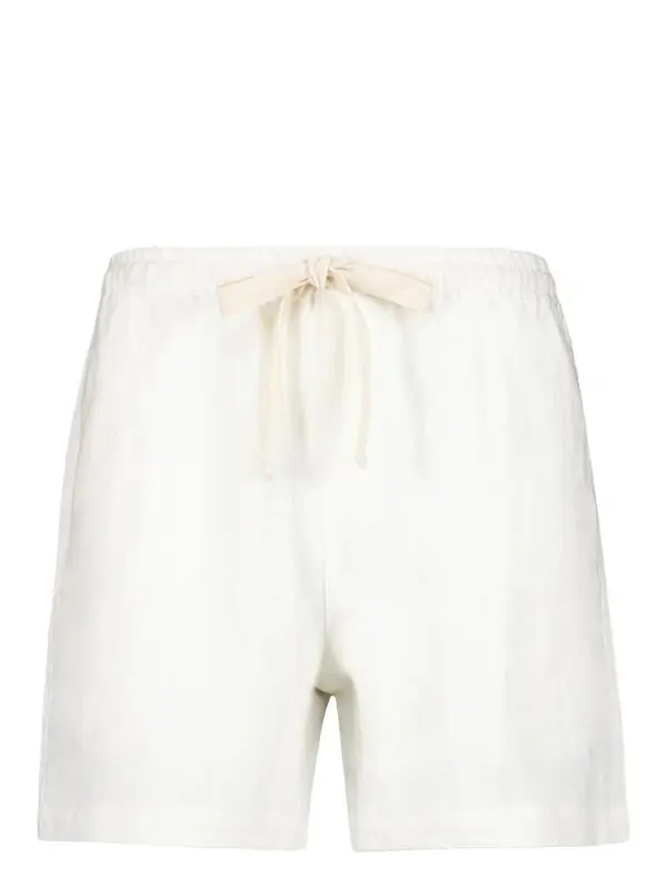 Commas Linen Lounge Shorts - White