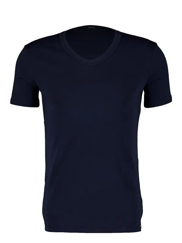 TOM FORD Navy V-neck T-shirt - Blue
