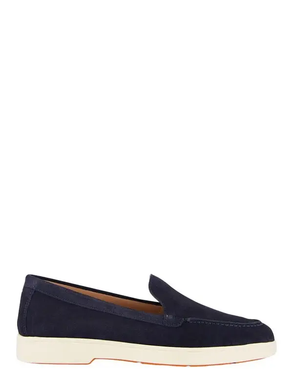 Santoni Suede Calf Leather Loafers - Blue