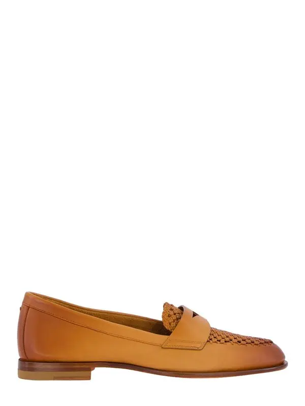 Santoni Light Calf Leather Loafers - Brown