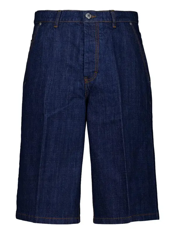 AMI Paris Loose Fit Denim Shorts - Blue