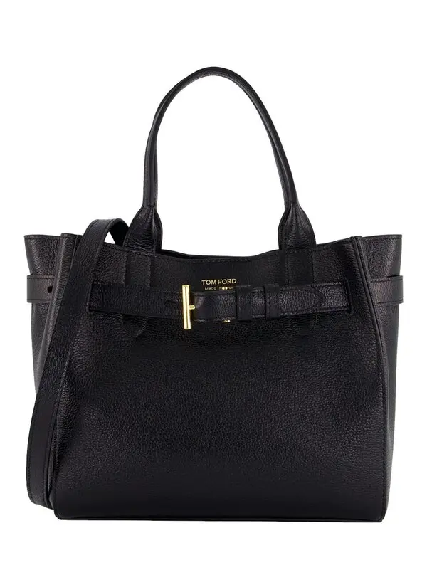TOM FORD Leather Belted Tote Bag - Black