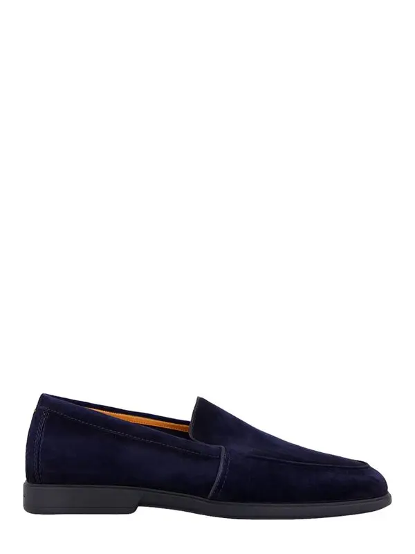 Santoni Suede Calf Leather Loafers - Blue