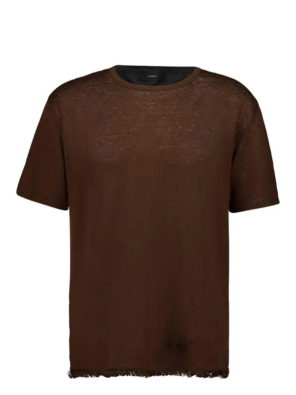 Alanui Linen Casual Fit Short-sleeve T-shirt - Brown