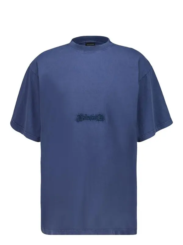 Balenciaga Twisted Cotton T-shirt - Blue