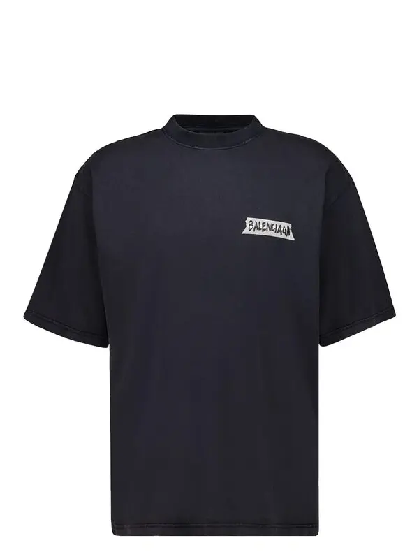 Balenciaga Faded Masking Tape T-shirt - Black