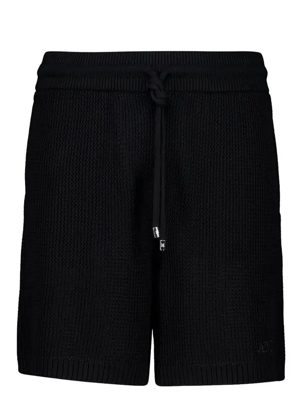 Amiri Crochet Mesh Knit Shorts - Black