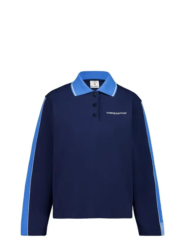 Casablanca Punto Polo Collared Sweatshirt - Blue