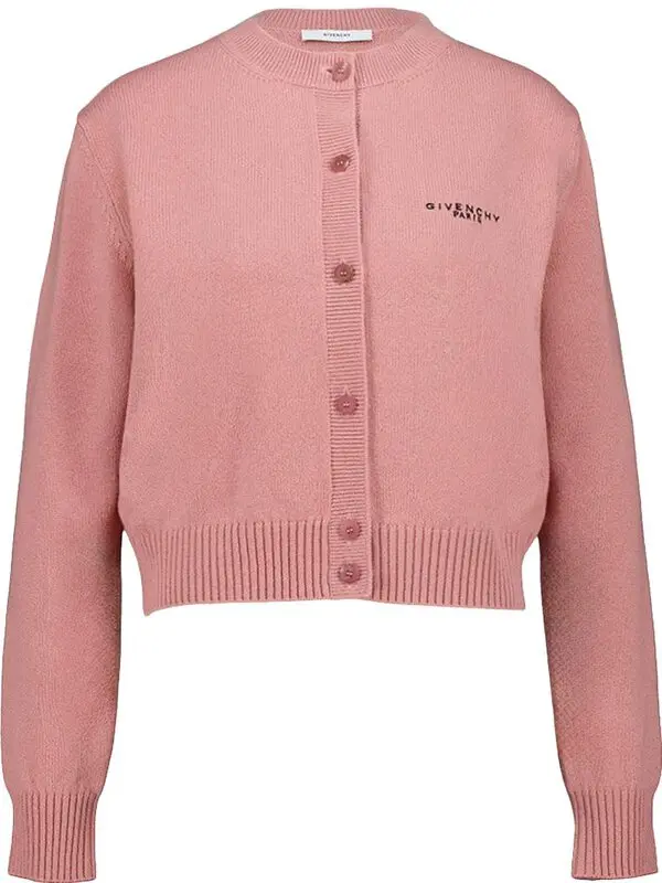 Givenchy Light Wool And Cashmere Cropped Cardigan - Pink