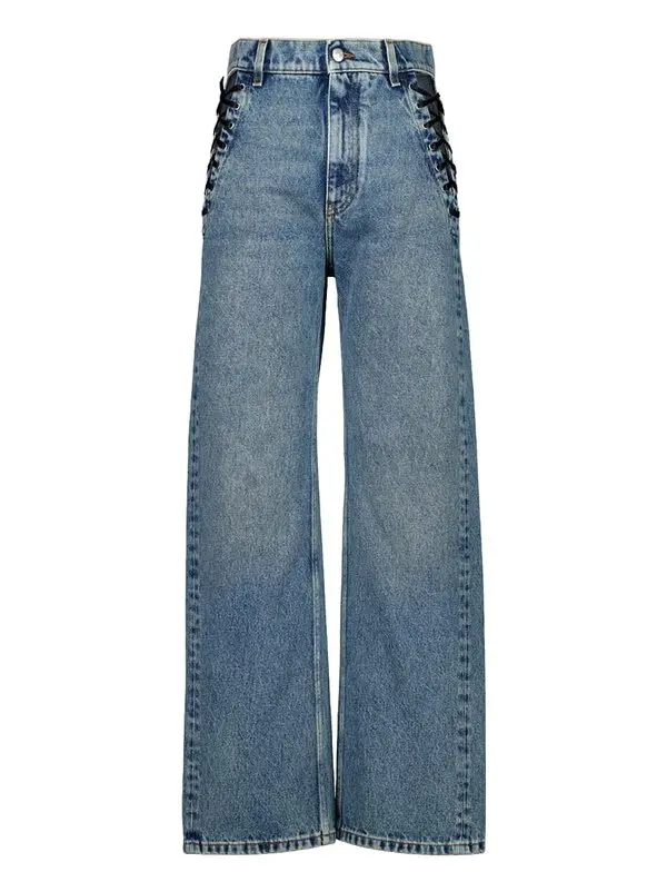 Stella McCartney Straight-leg Laced Denim Trousers - Blue