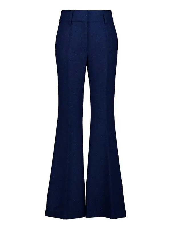 Gabriela Hearst Speckled Cashmere Flare Pants - Blue