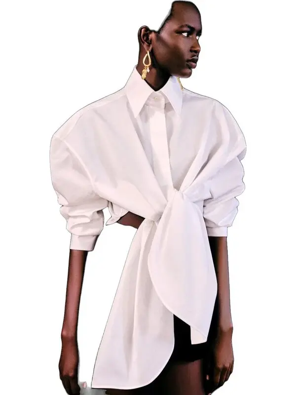 Givenchy Asymmetric Cotton Poplin Shirt - White