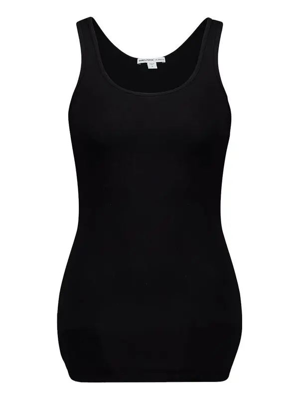 JAMES PERSE Long Cotton Tank Top - Black