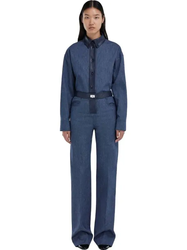 FERRAGAMO High-waisted Wide-leg Denim Trousers - Blue