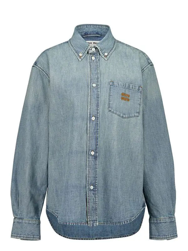 Miu Miu Oversized Chambray Shirt - Blue