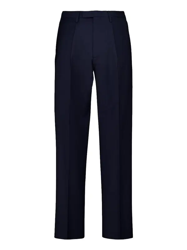 Boglioli Straight Fit Wool Trousers - Blue