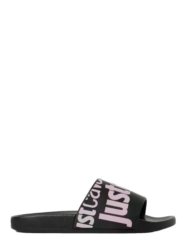 Just Cavalli Logo-embossed Tiger Slides - Black