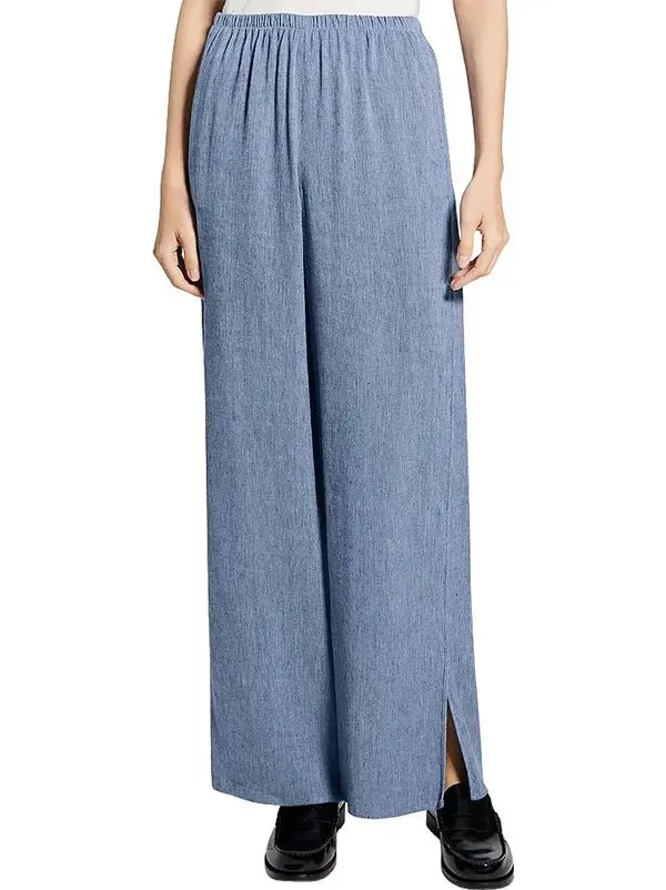 Theory Split Hem Pull On Pants - Light Denim