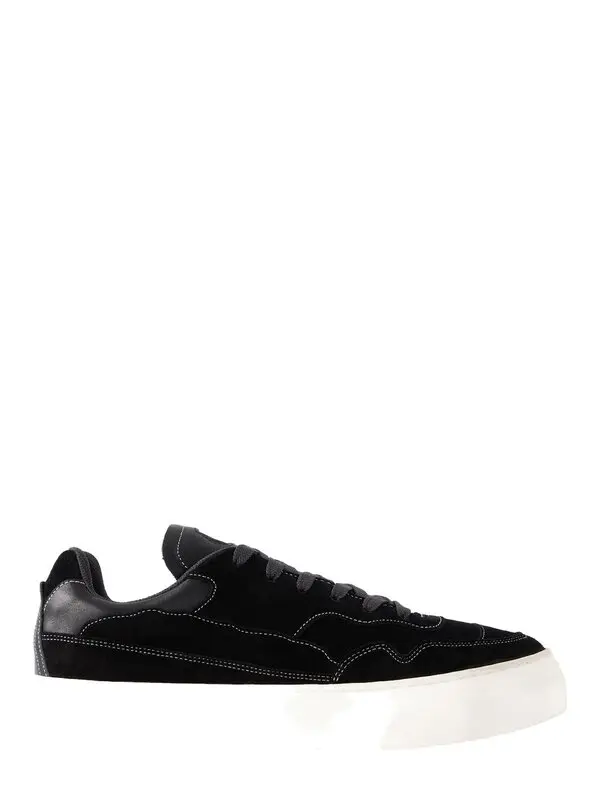 OMNI Matta Leather-trimmed Suede Sneakers - Black