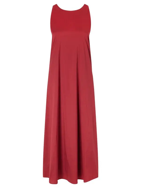 Max Mara Cotton-blend Taffeta Maxi Dress - Burgundy