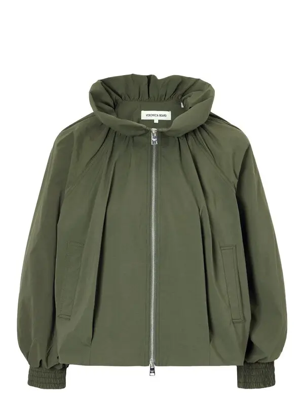 Veronica Beard Circe Faille Bomber Jacket - Army Green