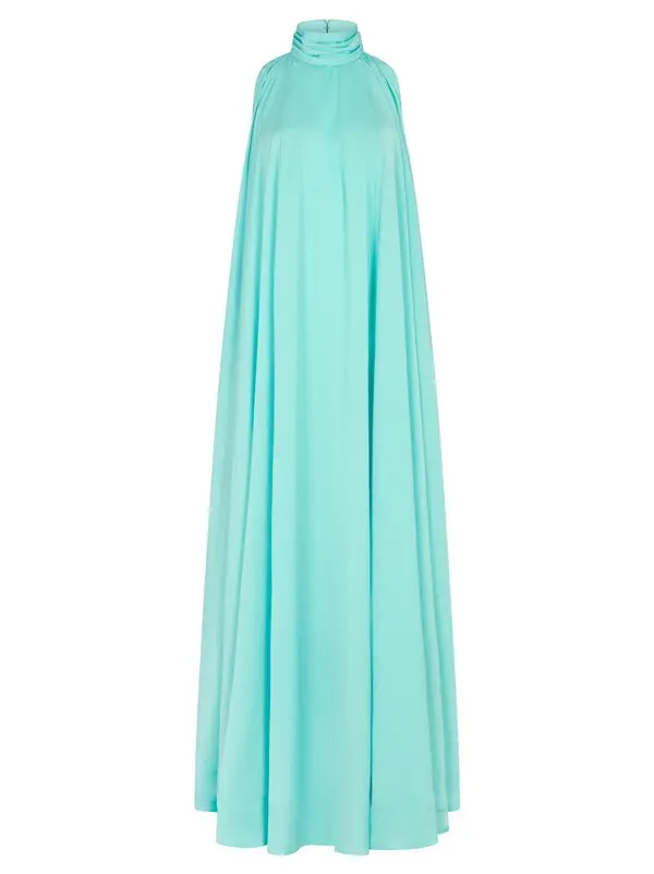 Serena Bute Draped Maxi Dress - Blue