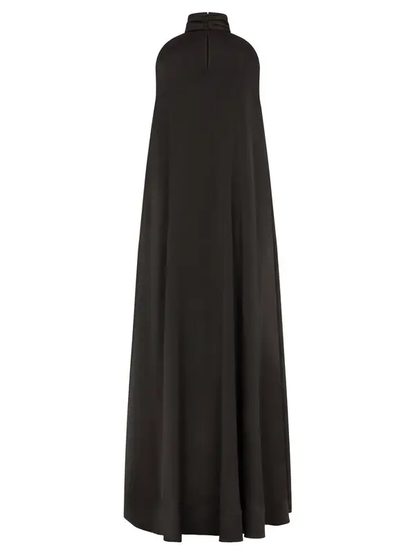 Serena Bute Draped Full Length Dress - Black