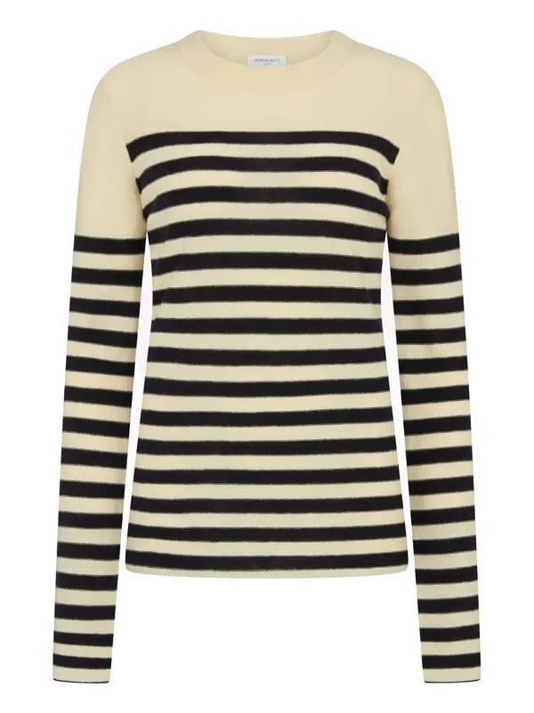 Serena Bute Striped Fitted Jumper - Cream