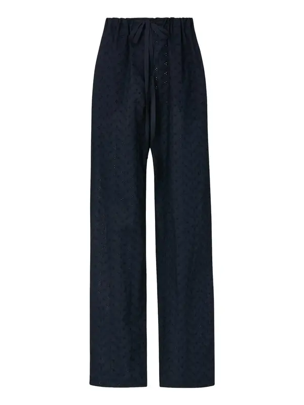 SERENA BUTE LONDON Broderie Cotton Jogger - Navy