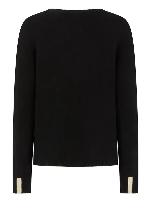 Serena Bute Relaxed Fit Merino Wool Jumper - Black