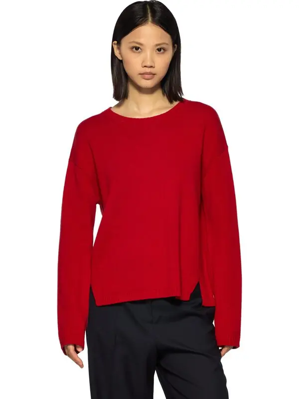 Serena Bute Relaxed Fit Merino Wool Jumper - Red