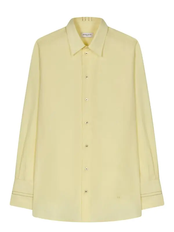 Serena Bute Cotton Oversized Shirt - Yellow