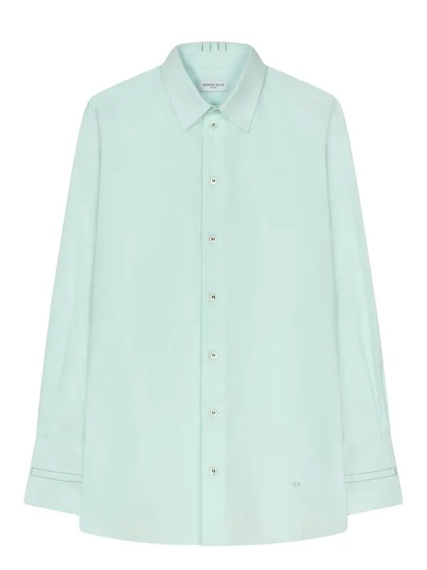 Serena Bute Cotton Oversized Shirt - Frosted Teal