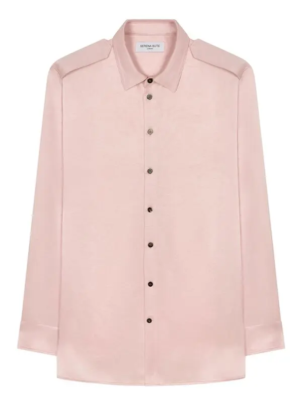 Serena Bute Satin Cargo Shirt - Pink