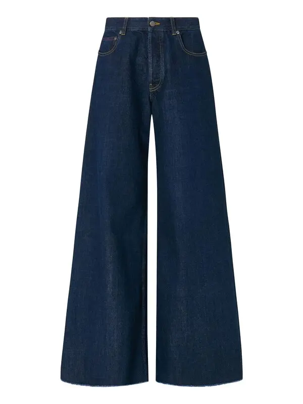 Serena Bute Wide Leg Denim Jeans - Navy