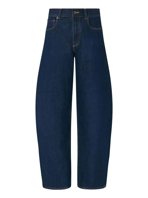 Serena Bute Barrel Leg Denim Jeans - Navy