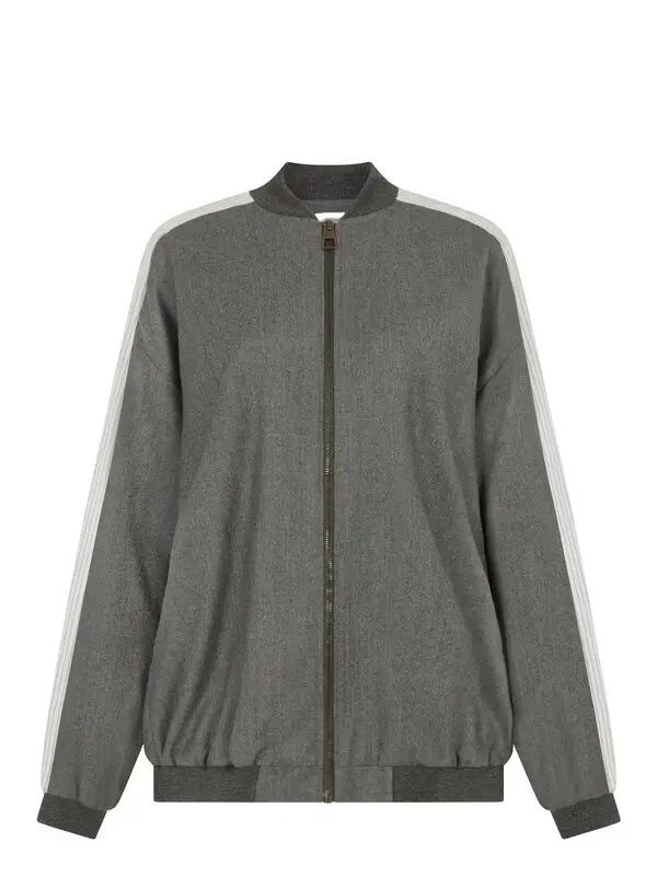 Serena Bute Cashmere Blend Bomber Jacket - Gray