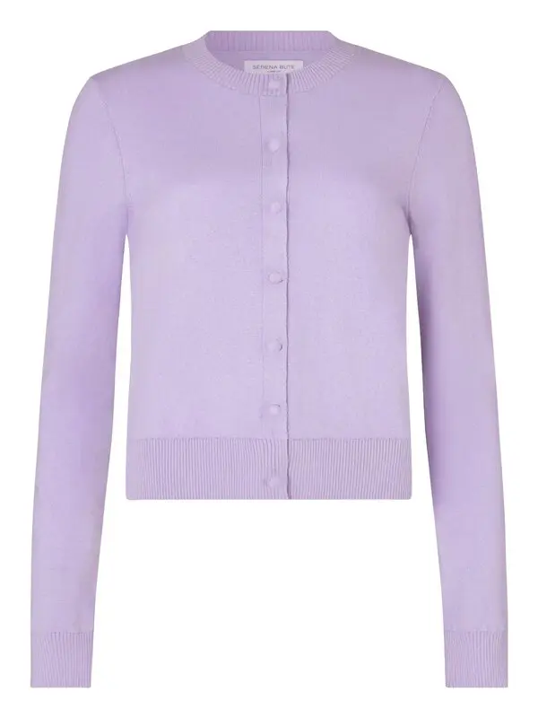 Serena Bute Cashmere Blend Cardigan - Purple