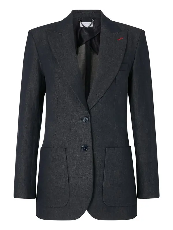 Serena Bute Fitted Single-breasted Blazer - Navy
