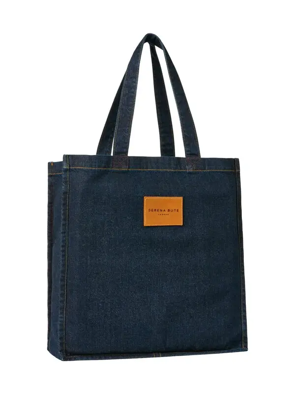 Serena Bute Cotton Denim Tote Bag - Navy